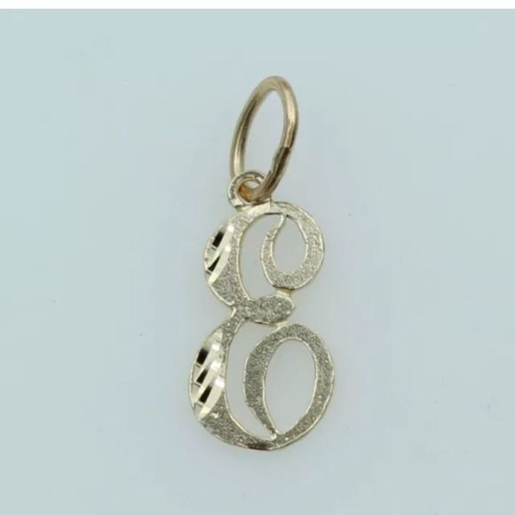Jewelry | Solid 14k Gold Cursive Letter E Pendant Charm | Poshmark